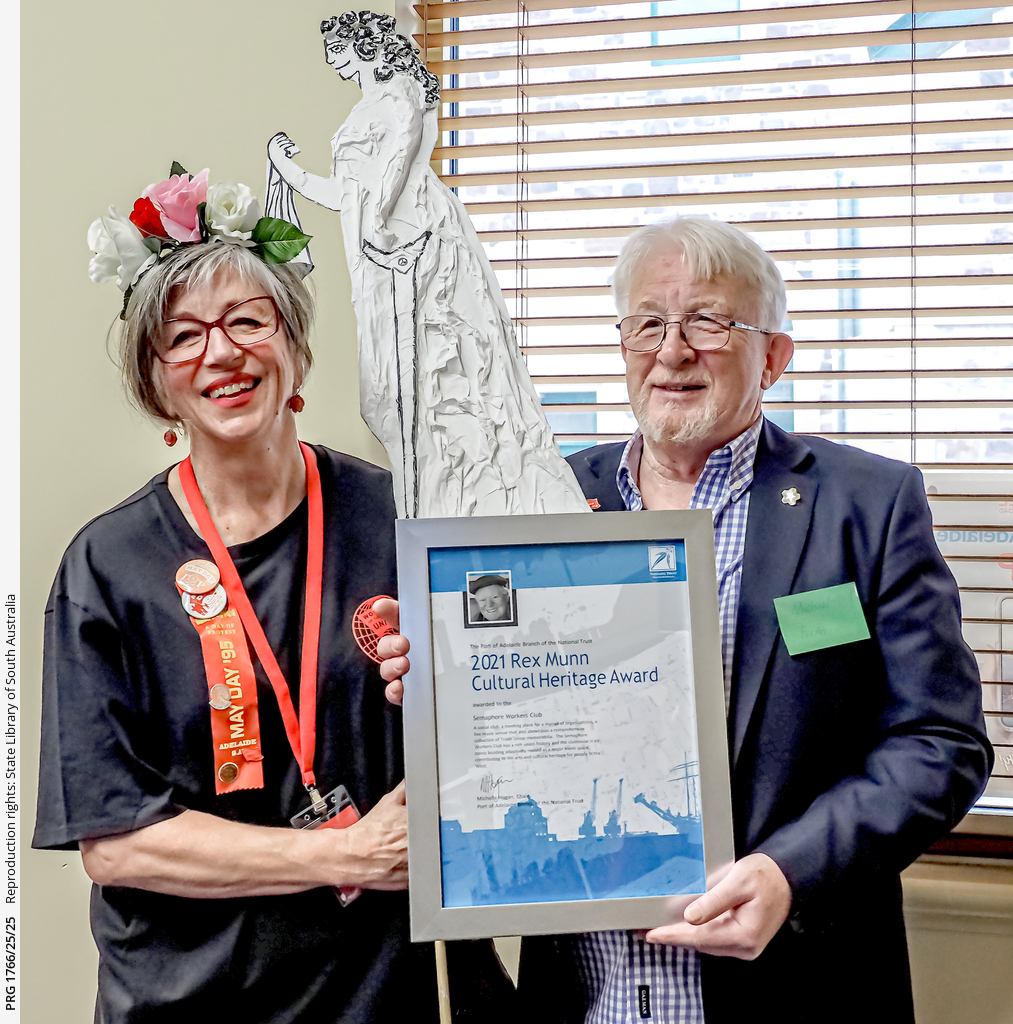 Michael Perth receiving the 2021 Rex Munn Cultural Heritage Award at ...