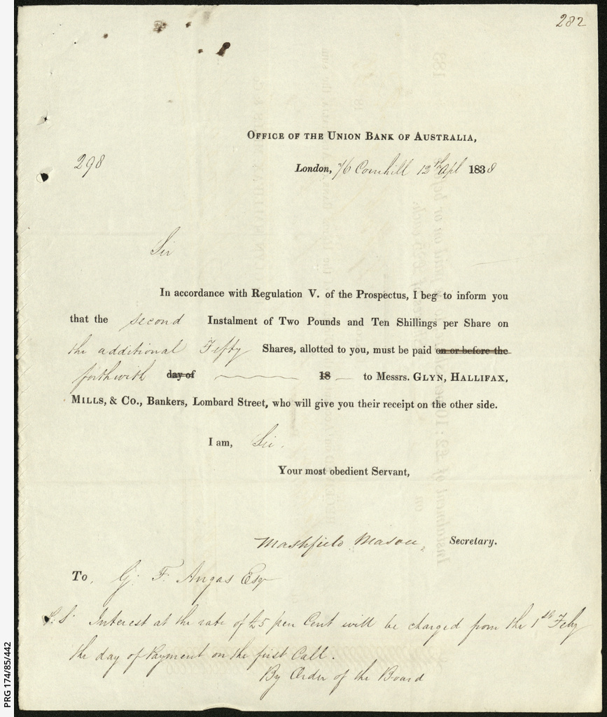 George Fife Angas : SUMMARY RECORD • Mixed material • State Library of ...