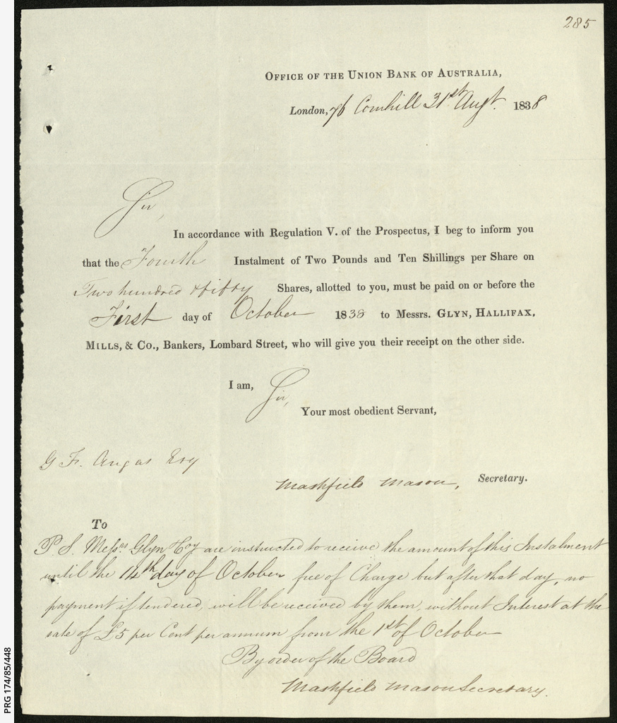George Fife Angas : SUMMARY RECORD • Mixed material • State Library of ...