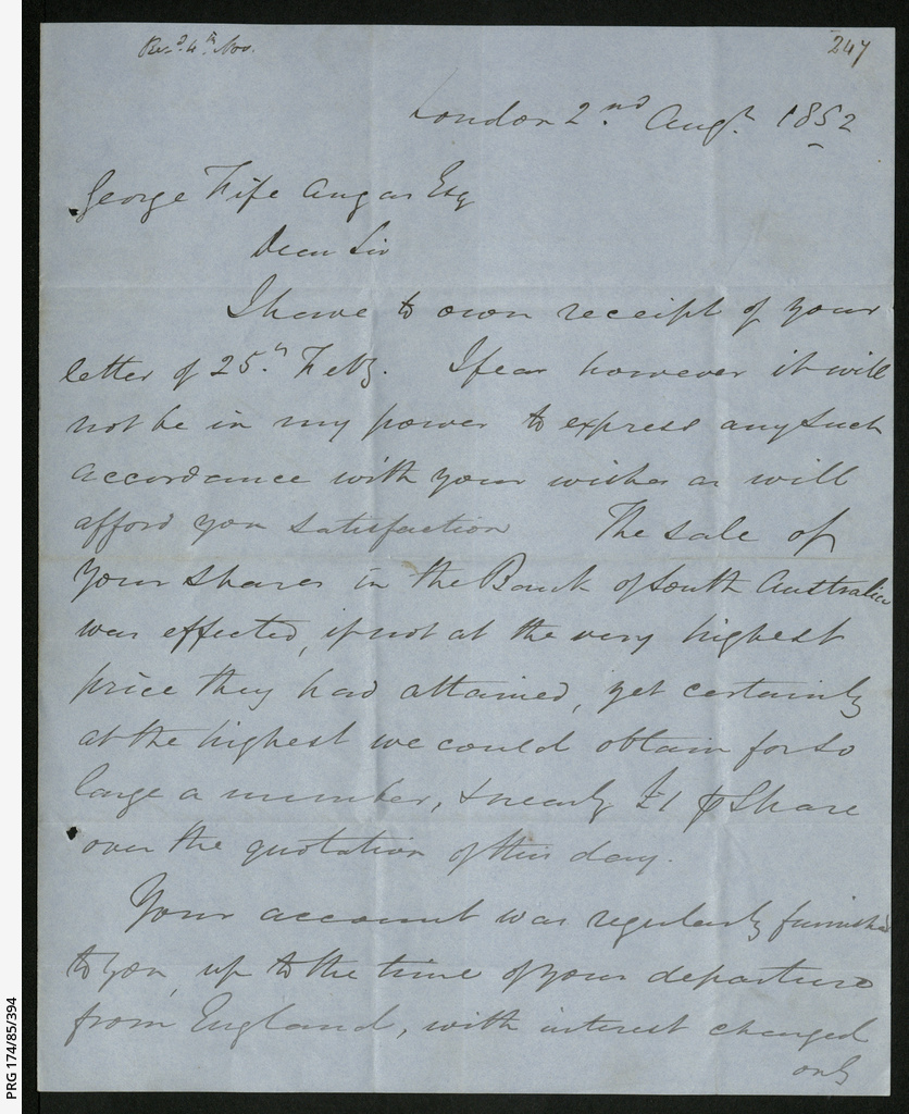 George Fife Angas : SUMMARY RECORD • Mixed material • State Library of ...